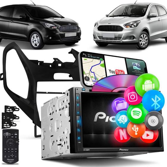 Central Multimídia Ka Hatch Sedan Pioneer AVH-Z5280TV 2 Din TV BT ...