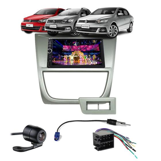 Central Multimidia +Moldura Gol G5 Prata +Cam +Chicote +Ant - MULTI MARCAS - Central Multimídia ...