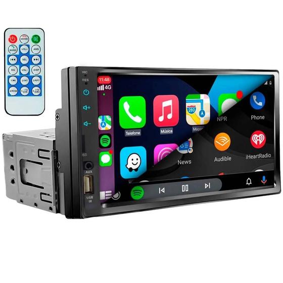 Central Multimídia Mp5 1Din 2Din 7 Carplay Android Auto Espelhamento USB Bluetooth - H-Tech ...