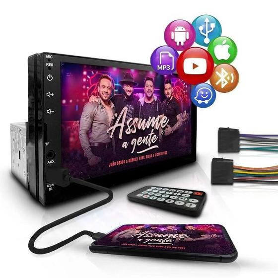 Central Multimídia MP5 1Din Com tela de 7, Bluetooth, USB, Espelha o Celular - CAR MP5 - Central ...