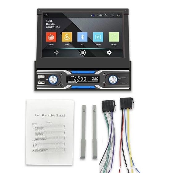 Central Multimídia MP5 1Din Com Tela de 7 Retrátil Bluetooth 2USBs - Profrocar - Central ...