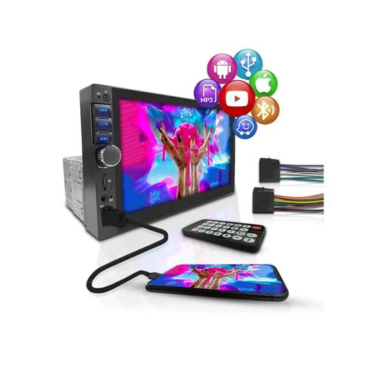 Central Multimídia Mp5 First Option 7810H 1 Din Tela de 7 Bluetooth Usb Espelhamento - Central ...