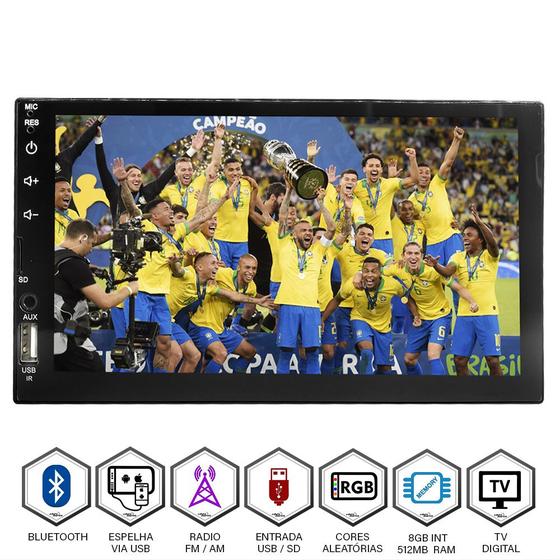 Central Multimídia MP5 Light E-Tech Espelhamento Android iOS 7 Polegadas Bluetooth USB - Central ...