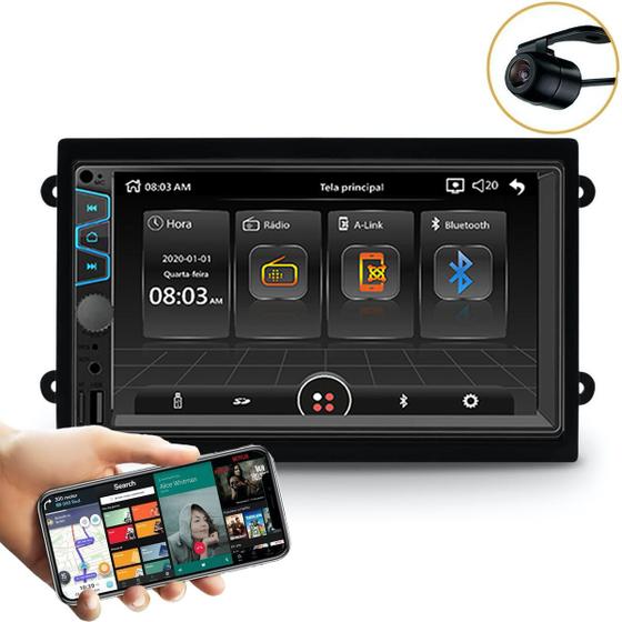 Central Multimídia Mp5 Onix Cobalt Prisma Spin 2 Din Dvd Roadstar Espelhamento Android iOS ...