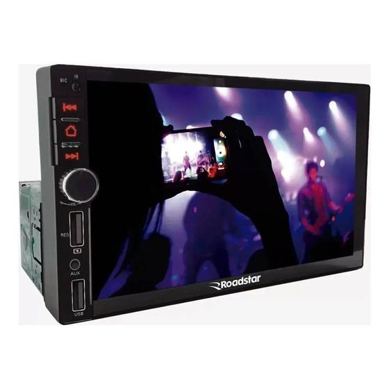 Central Multimídia MP5 Roadstar 7 Polegadas Full Touch 1DIN Espelhamento Android e IOS USB SD ...