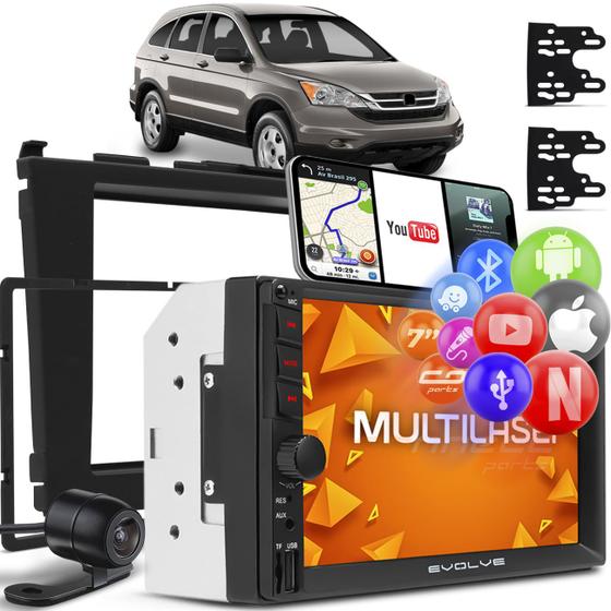 Central Multimídia Multilaser CRV Evolve GP348 MP5 2Din BT Espelha Android IOS + Câmera de Ré ...
