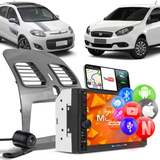 Central Multimídia Multilaser Palio Gran Siena Evolve GP348 MP5 2Din Espelha Android IOS ...