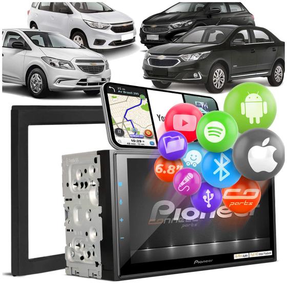Central Multimídia Onix Spin Cobalt Prisma Pioneer DMH-Z6380TV 2 Din TV BT Espelha Android ...