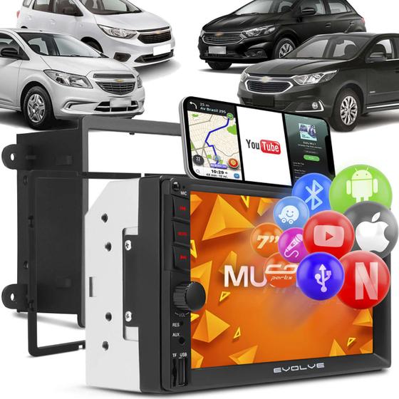 Central Multimídia Onix Spin Prisma Cobalt Multilaser MP5 2Din Preto BT Espelhamento Android ...