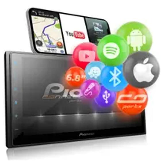 Central Multimídia Pioneer 2 DIN TV Digital - Bluetooth 6,8” Touch USB DMH-Z5380TV - Pionner ...