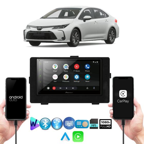 Central Multimidia Pioneer Corolla 2018 2019 Toyota Carplay Android Auto - Central Multimídia ...