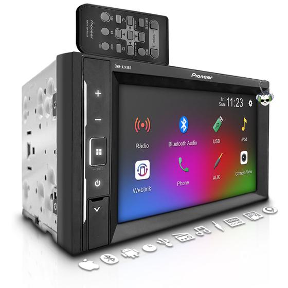 Central Multimídia Pioneer Tela 6,2 Preto DMH A248 BT Espelhamento via ...