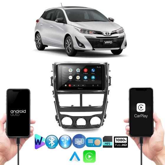 Central Multimidia Pionner Yaris 2018 2019 2020 2021 2022 Toyota Carplay Android Auto - Central ...