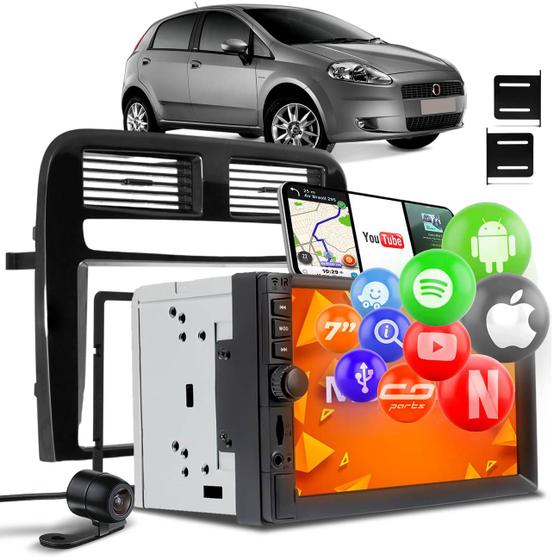 Central Multimídia Punto 08 a 12 Multilaser Evolve GP345 2Din Black Piano TV BT Espelha + Câmera ...