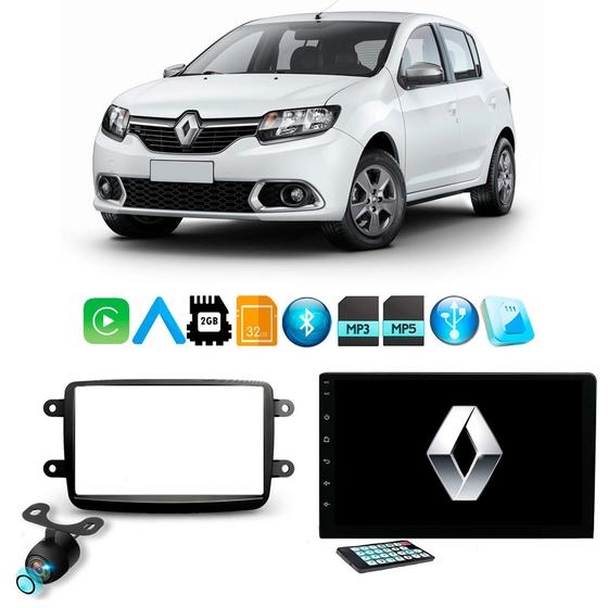 Central Multimídia Renault Sandero 2015 2016 2017 2018 2019 2020 2021 Android Auto Carplay 2 ...