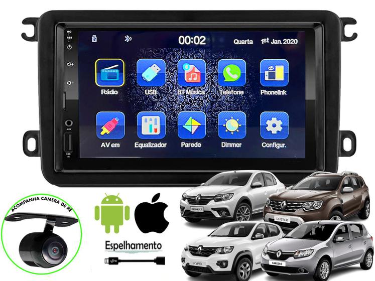 Central Multimidia Sandero Bluetooth Usb Universal Android Auto Mp5 - Tay Tech - Central ...