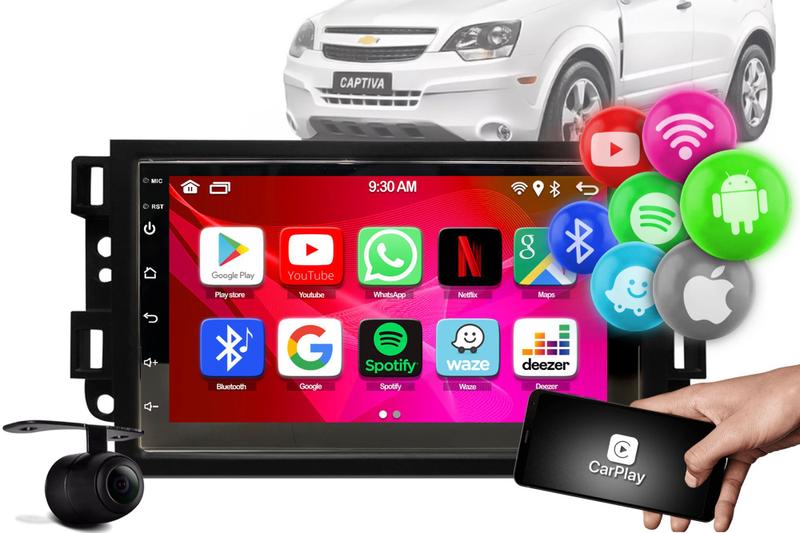 Central Multimidia Sistema Android E Carplay + Camera + Moldura Captiva - Adak 2GB - Central ...