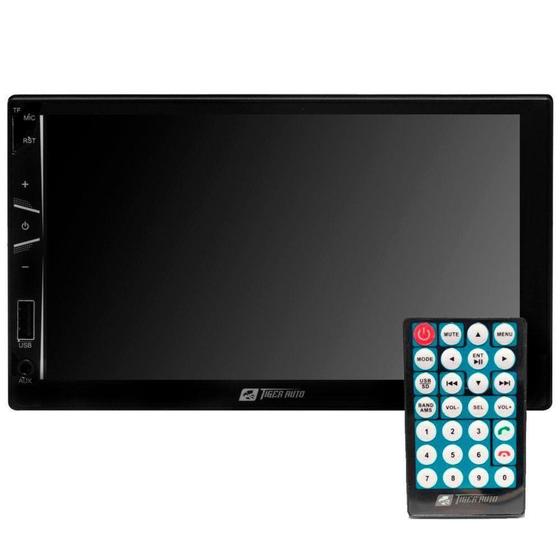 Central Multimídia Tiger Auto MP5 2 Din 7 Hd Bluetooth Touch Espelhamento Usb SD - Central ...