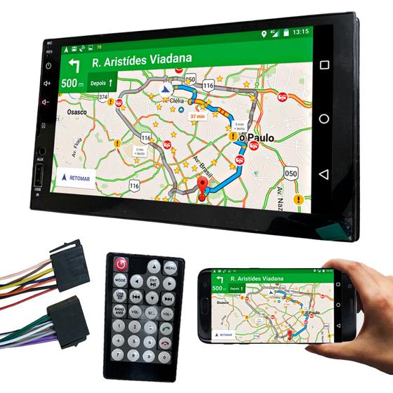 Central Multimídia Tipo Pioneer Bluetooth Espelhamento Tela Mp5 Touch Screen USB AUX SD 7 Pol ...