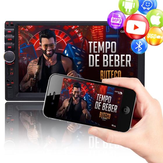 Central Multimidia Tipo Pioneer Mp5 Bluetooth Touch Sreen Espelhamento Tela 2 Din 7 Polegadas ...