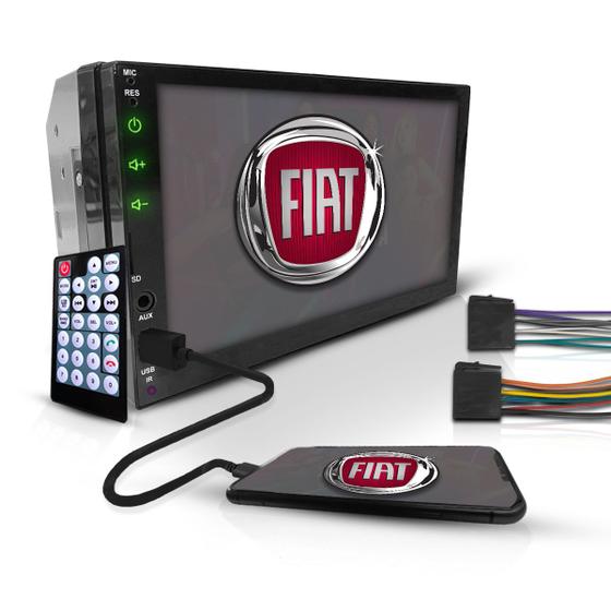 Central Multimidia Universal 2 Din Mp5 Bt Espelha Usb Fiat - First Option - Central Multimídia ...