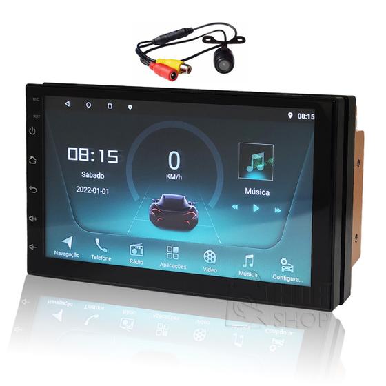 Central Multimídia Universal 7" Android Slim Com Câmera de Ré GPS e WI ...