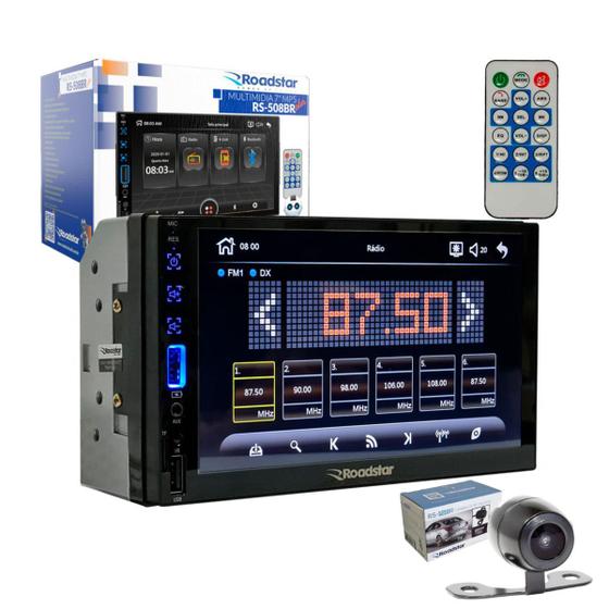 Central Multimídia Universal 7 Polegadas Bluetooth Espelhamento USB MP5 ...