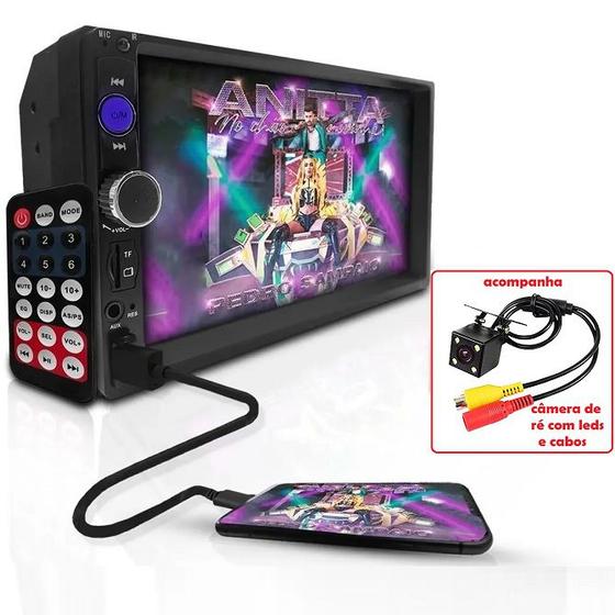 Central Multimídia Universal MP5 Com Tela de 7 Pol. Bluetooth USB 7010b ...