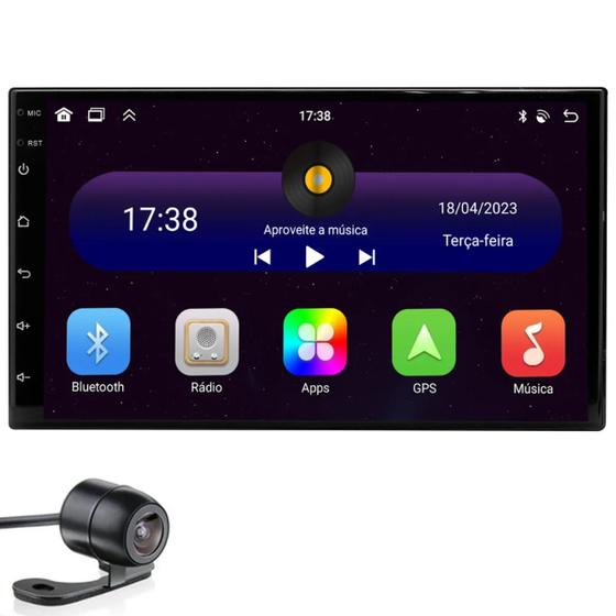 Central Multimídia Universal Tela IPS de 7" Polegadas Quad Core 2GB Carplay e Android Auto Sem ...