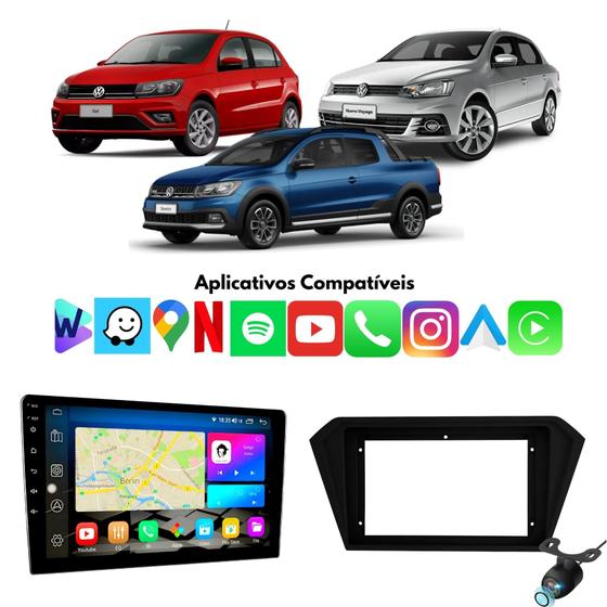 Central Multimidia Volkswagen Gol Saveiro Voyage G8 2019 2020 2021 2022 9 polegadas chip 4g ...