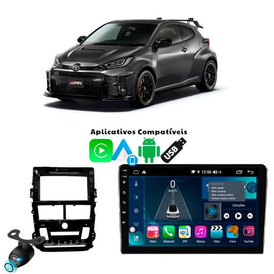 Central Multimidia Yaris 2018 2019 2020 2021 2022 ar digital Android Auto Carplay 9 polegadas ...
