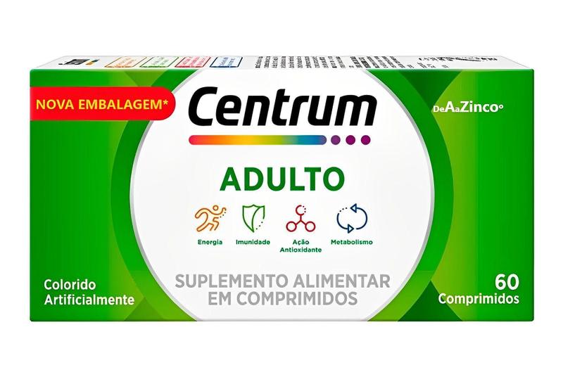 Centrum Adulto - Caixa 60 Comprimidos - Multivitamínico ...