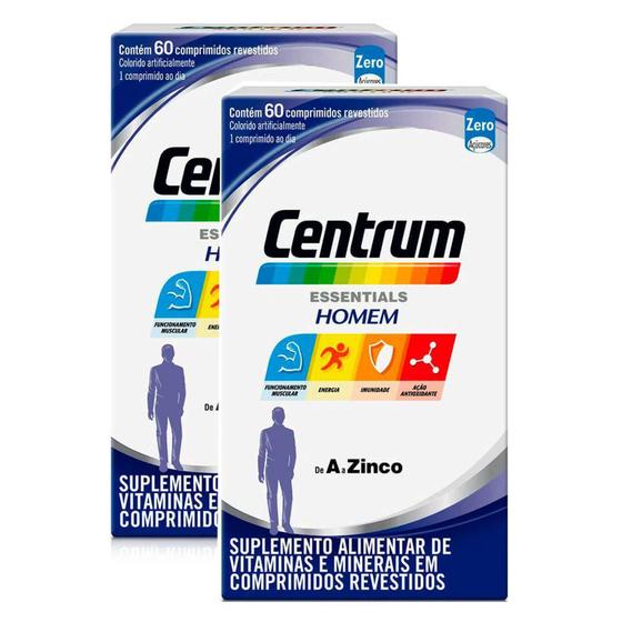 Centrum Essentials Homem 60 Comprimidos Revestidos Kit com duas ...
