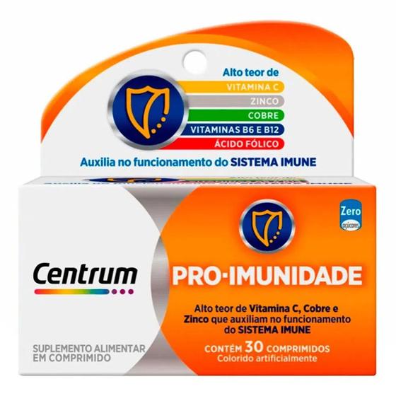 Centrum Pro Imunidade 30 Comprimidos Vitaminas E Minerais De A a Z ...