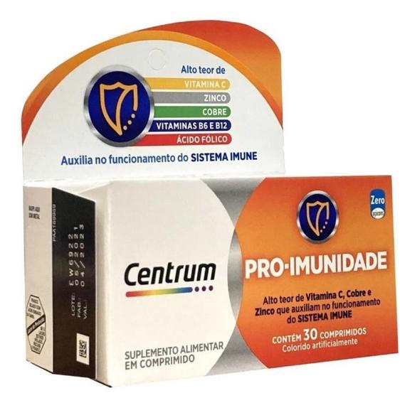 Centrum Pro-Imunidade Multimineral e Multivitamínico Com 30 Comprimidos ...