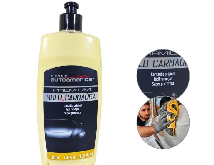 Cera Automotiva de Carnaúba Gold Premium Liquida Super Proteção e Fácil ...