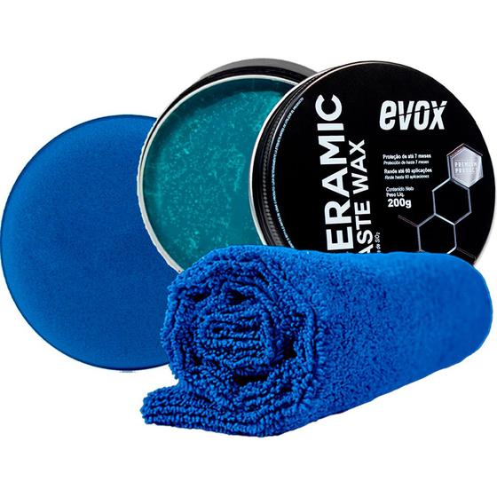 Cera Ceramic Paste Wax Evox Aplicador Espuma Toalha 350gsm - Cera ...
