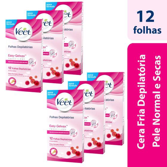 Cera fria corporal veet peles normais e secas - 6 unidades com 12 ...