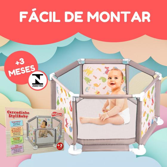 Cercadinho Berço Portátil Bebê Infantil Cercado Desmontável - Styll ...