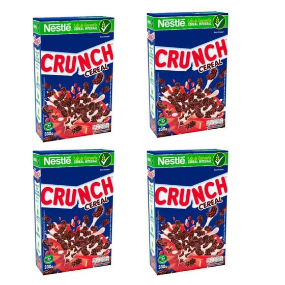 Cereal Matinal Crunch Nestle 330G - Kit 04 Unidades - Cereal Matinal ...