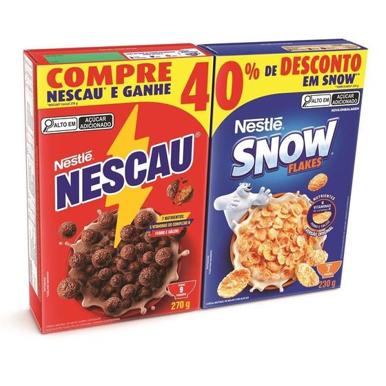 Cereal nestle nescau 270g+cereal nestle snow flakes 230g preco especial ...