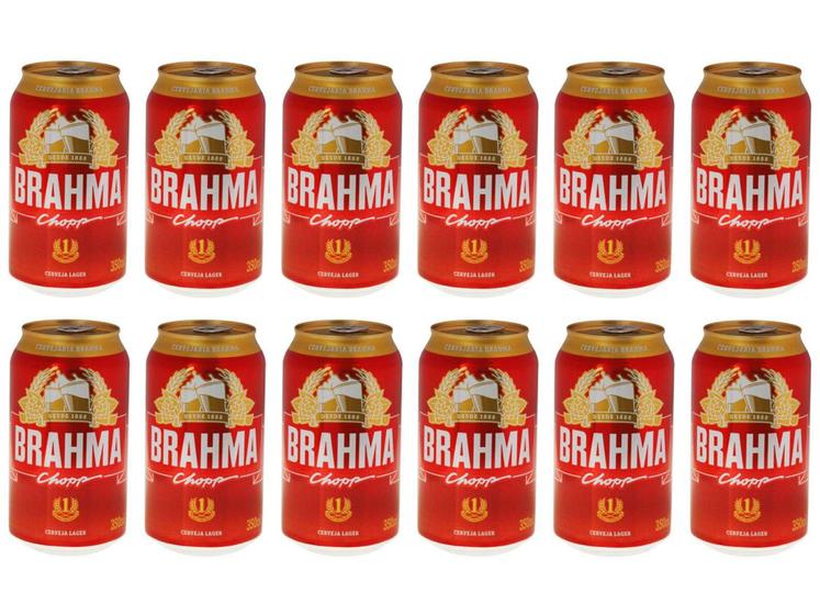 Cerveja Brahma Chopp Lager Pilsen 12 Unidades - Lata 350ml - Cerveja ...