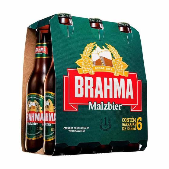 Cerveja Brahma Malzbier Long Neck - 355ml Pack 12und - Cerveja ...