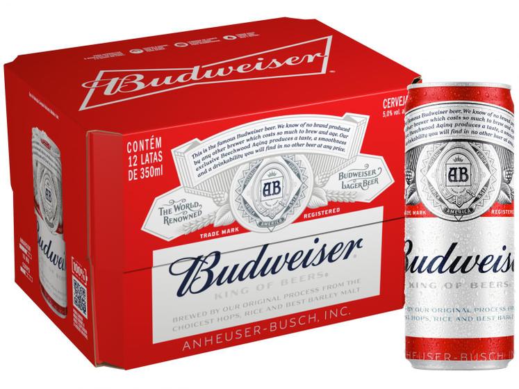 Cerveja Budweiser American Lager 12 Unidades - Lata 350ml - Cerveja ...