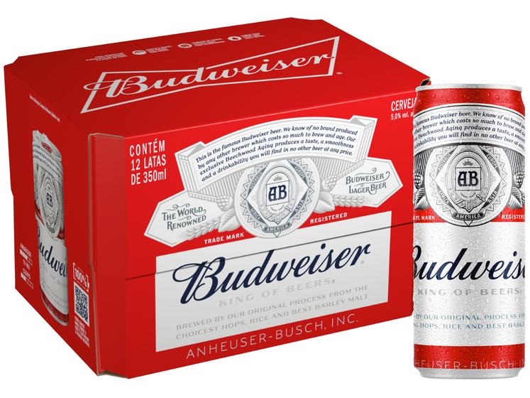 Cerveja Budweiser American Lager 12 Unidades - Lata 350ml - Cerveja ...