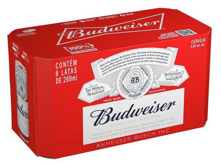 Cerveja Budweiser American Lager 8 Unidades Lata 269ml - Cerveja ...