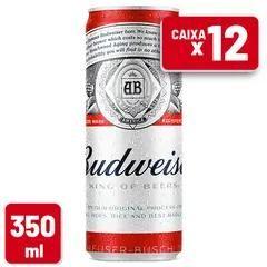 Cerveja Budweiser Lata Sleek 350ml Caixa c/ 12 un 1x12 Unidades 350ml ...