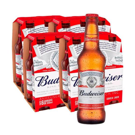 Cerveja Budweiser Long Neck 330ml Pack Com 24 Unidades Burguesa