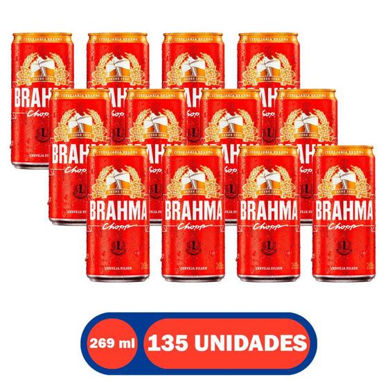 Cerveja Chopp Pilsen 269ml Lata Pack Caixa 135 Unidades Brahma ...