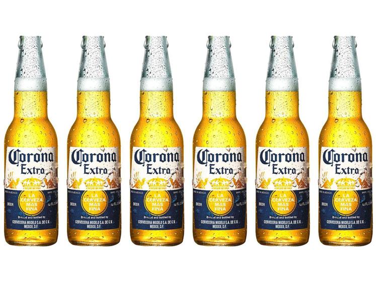 Cerveja Corona Extra Lager 6 Unidades - Long Neck 330ml - Cerveja ...